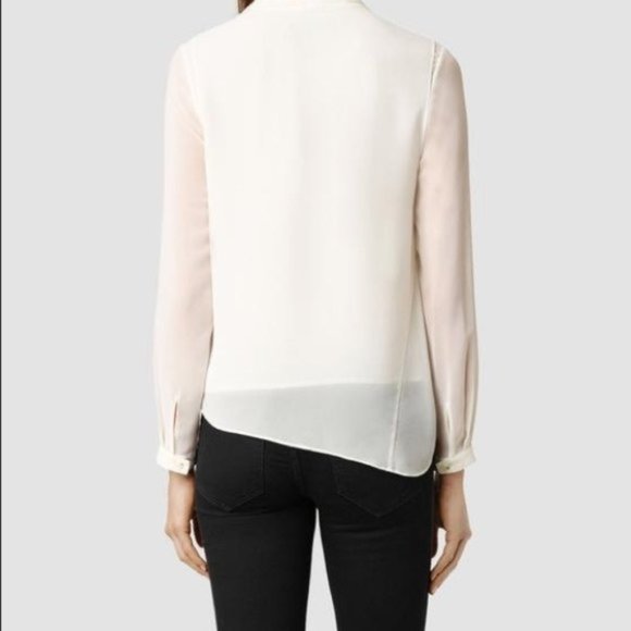All Saints | Tops | New All Saints Abi Silk Surplice Layered Drape ...